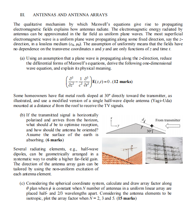 Solved III. ANTENNAS AND ANTENNA ARRAYS The qualitative | Chegg.com