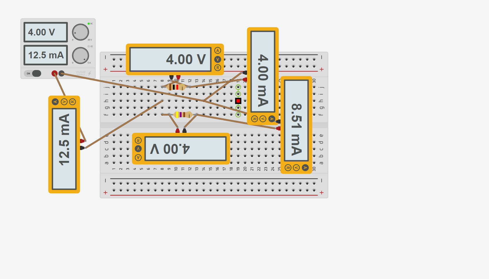 Solved 1) Construct the circuit shown below on TinkerCAD and | Chegg.com