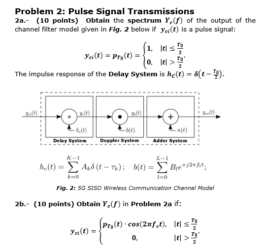 Solved Problem 2: Pulse Signal Transmissions 2a.- (10 | Chegg.com