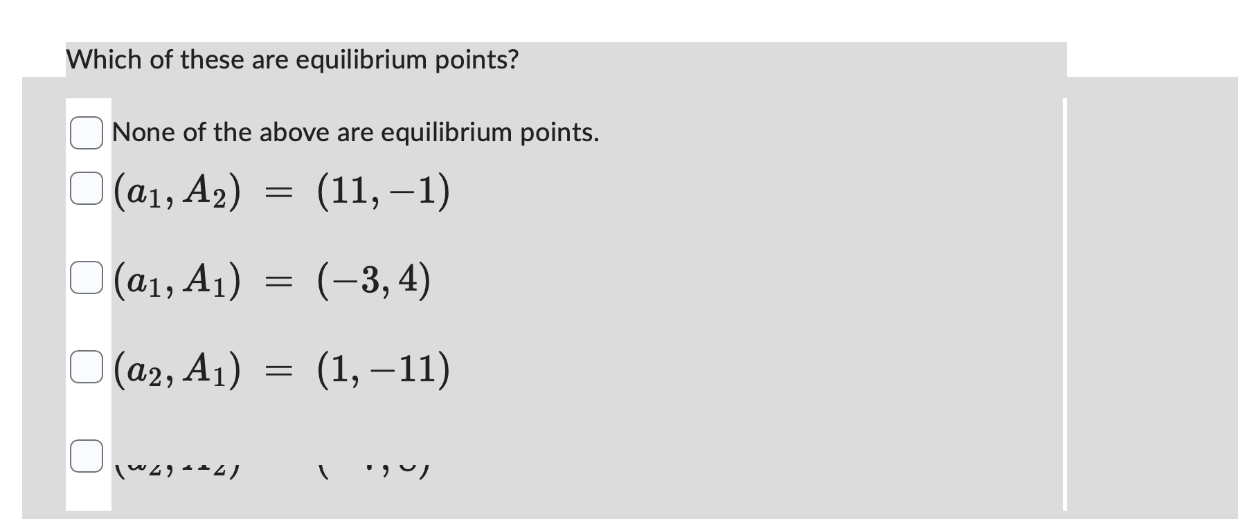 Solved Consider the following non-zero sum game:Which of | Chegg.com