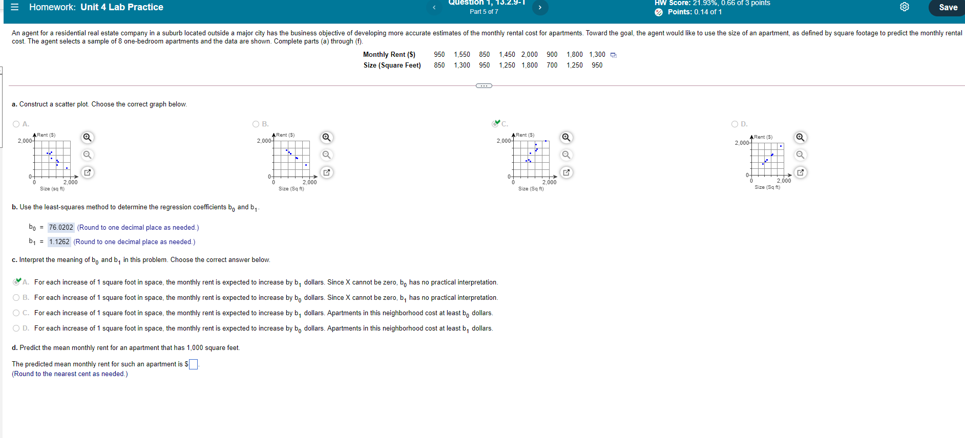 Solved = Homework: Unit 4 Lab Practice Question 1, 13.2.9-1 | Chegg.com