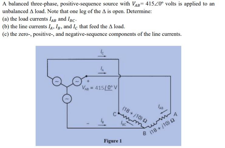 Solved A balanced three-phase, positive-sequence source with | Chegg.com