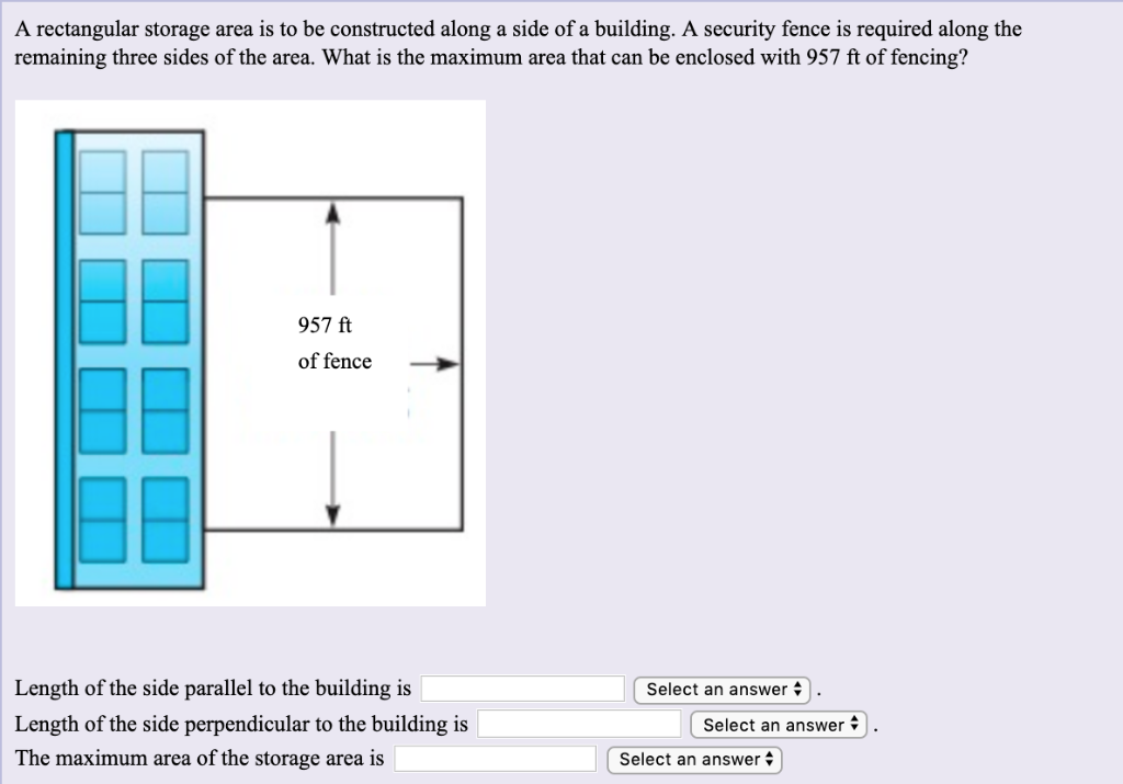 Solved A rectangular storage area is to be constructed along | Chegg.com