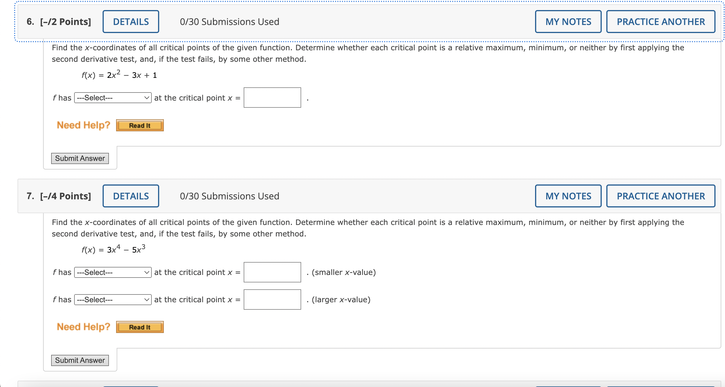 Solved [-/2 Points] 0/30 Submissions Used Find the | Chegg.com