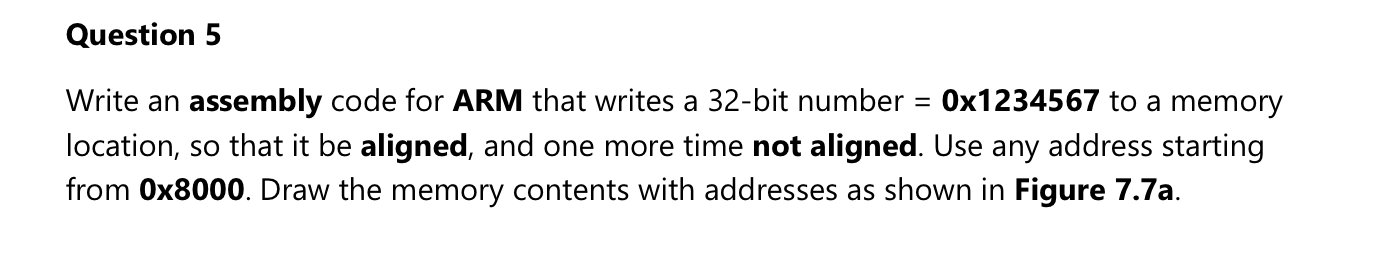 Write an assembly code for ARM that writes a 32-bit | Chegg.com