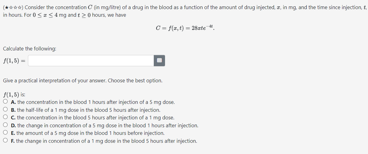 Solved in hours. For 0≤x≤4mg and t≥0 hours, we have | Chegg.com