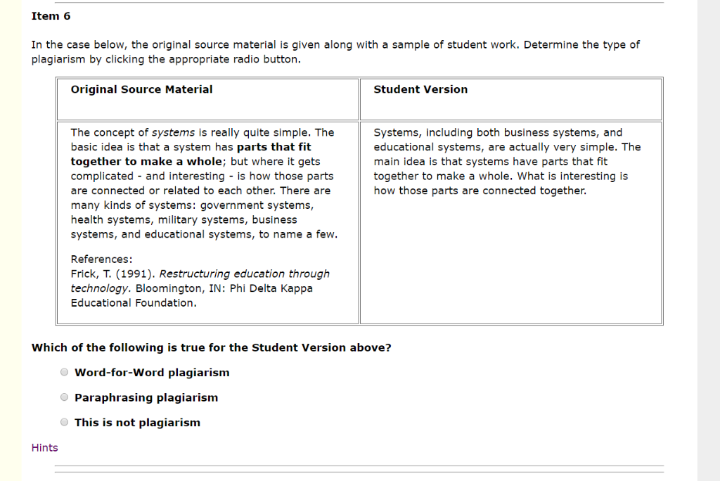 Solved Item 5 In the case below, the original source | Chegg.com
