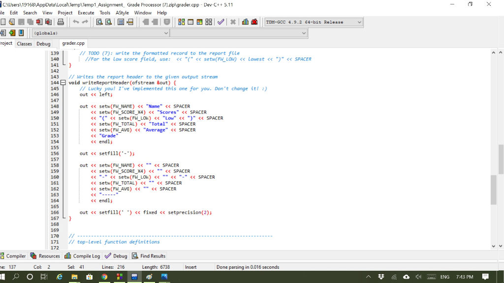 Solved Your task for this lab is to complete the | Chegg.com