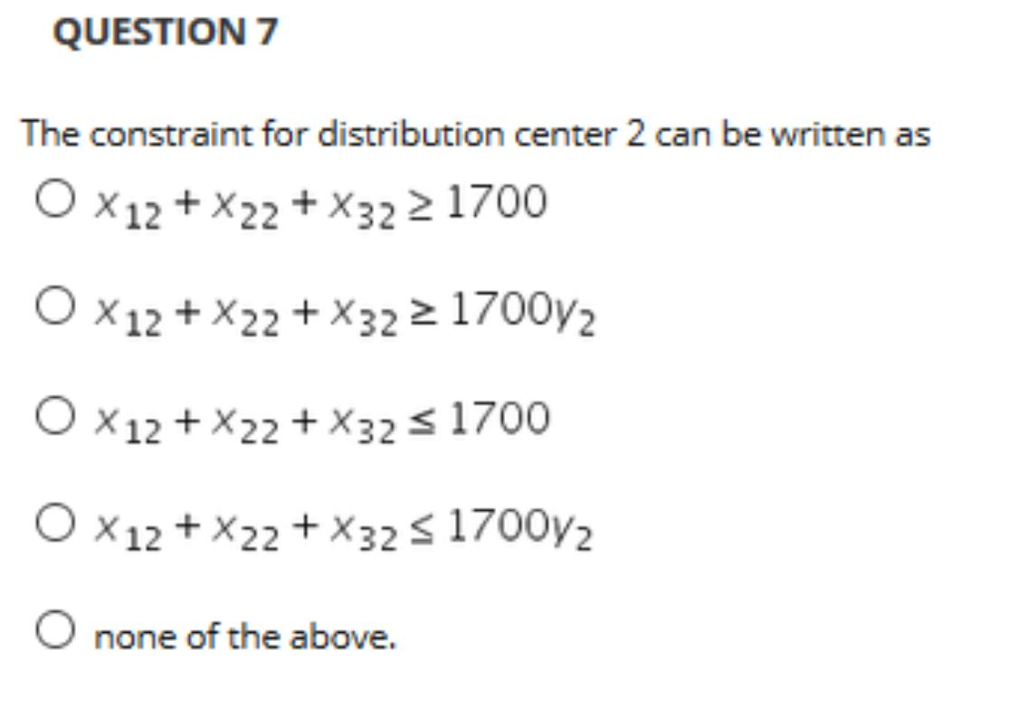QUESTION 6 The constraint for the potential plant | Chegg.com