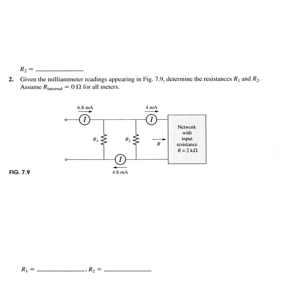 Solved 1. Given the milliammeter readings appearing in Fig. | Chegg.com