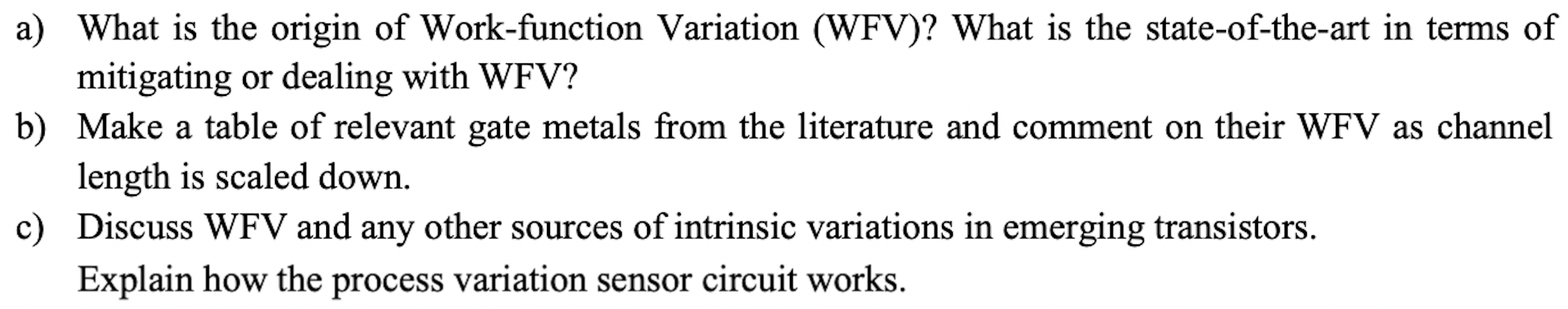 Solved a) What is the origin of Work-function Variation | Chegg.com