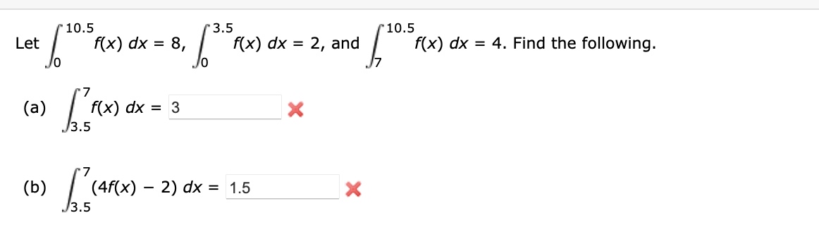 Solved Let ∫010 5f X Dx 8 ∫03 5f X Dx 2 And ∫710 5f X Dx 4