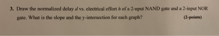 Solved 3. Draw the normalized delay d vs. electrical effort | Chegg.com ...