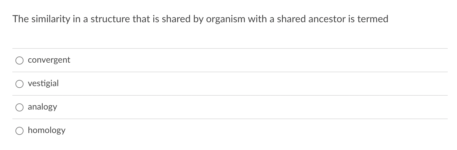 Solved The similarity in a structure that is shared by | Chegg.com