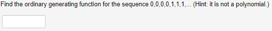 Solved Find the ordinary generating function for the | Chegg.com