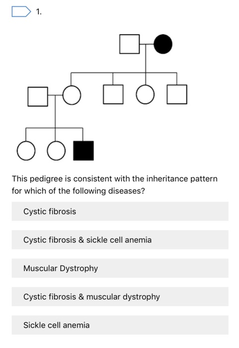 Solved 1. This pedigree is consistent with the inheritance | Chegg.com