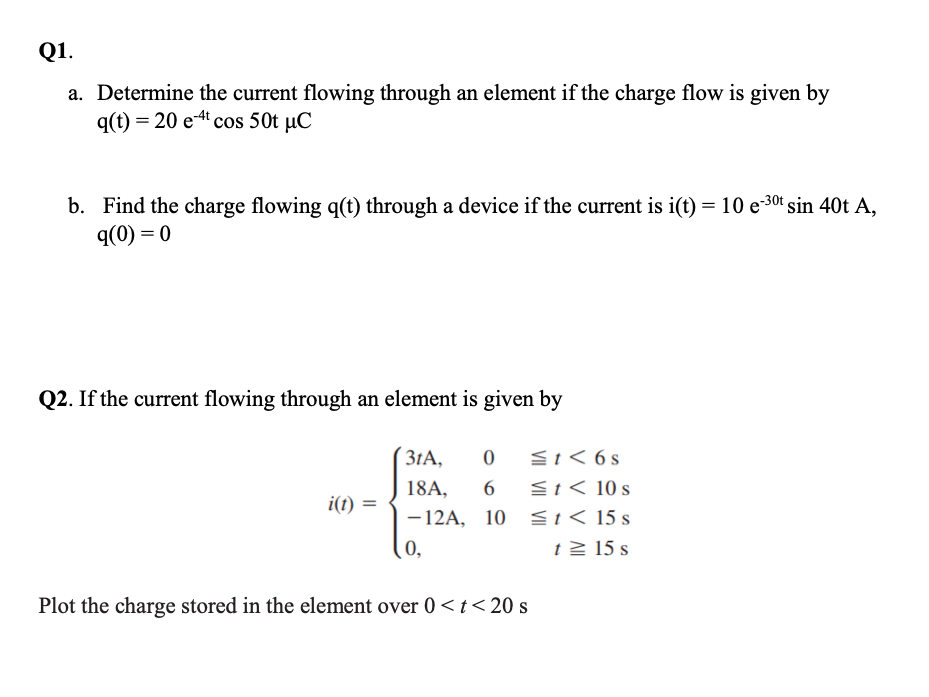 Solved Q1. a. Determine the current flowing through an | Chegg.com