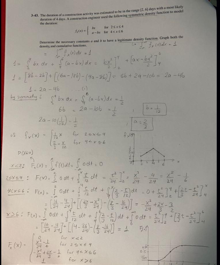 Solved 3-47. For the probability density function of Problem | Chegg.com