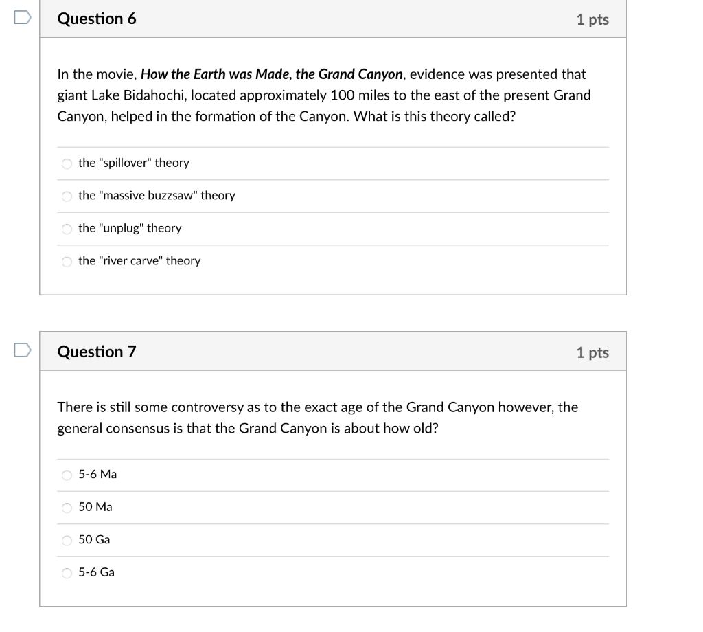Solved 0 Question 1 The oldest rock of the inner gorge of | Chegg.com