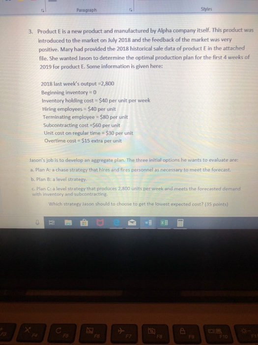 Solved Demand: Week 1: 2850 Week 2: 2900 Week 3: 2950 Week | Chegg.com
