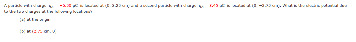 Solved A particle with charge qA=−6.50μC is located at | Chegg.com