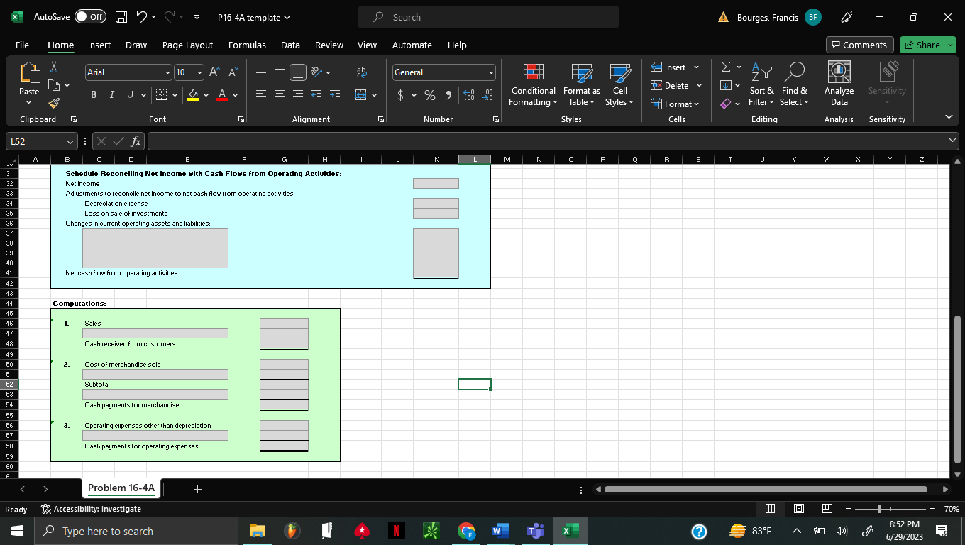 Solved Determining Cash Flows from (Used for) Operating | Chegg.com