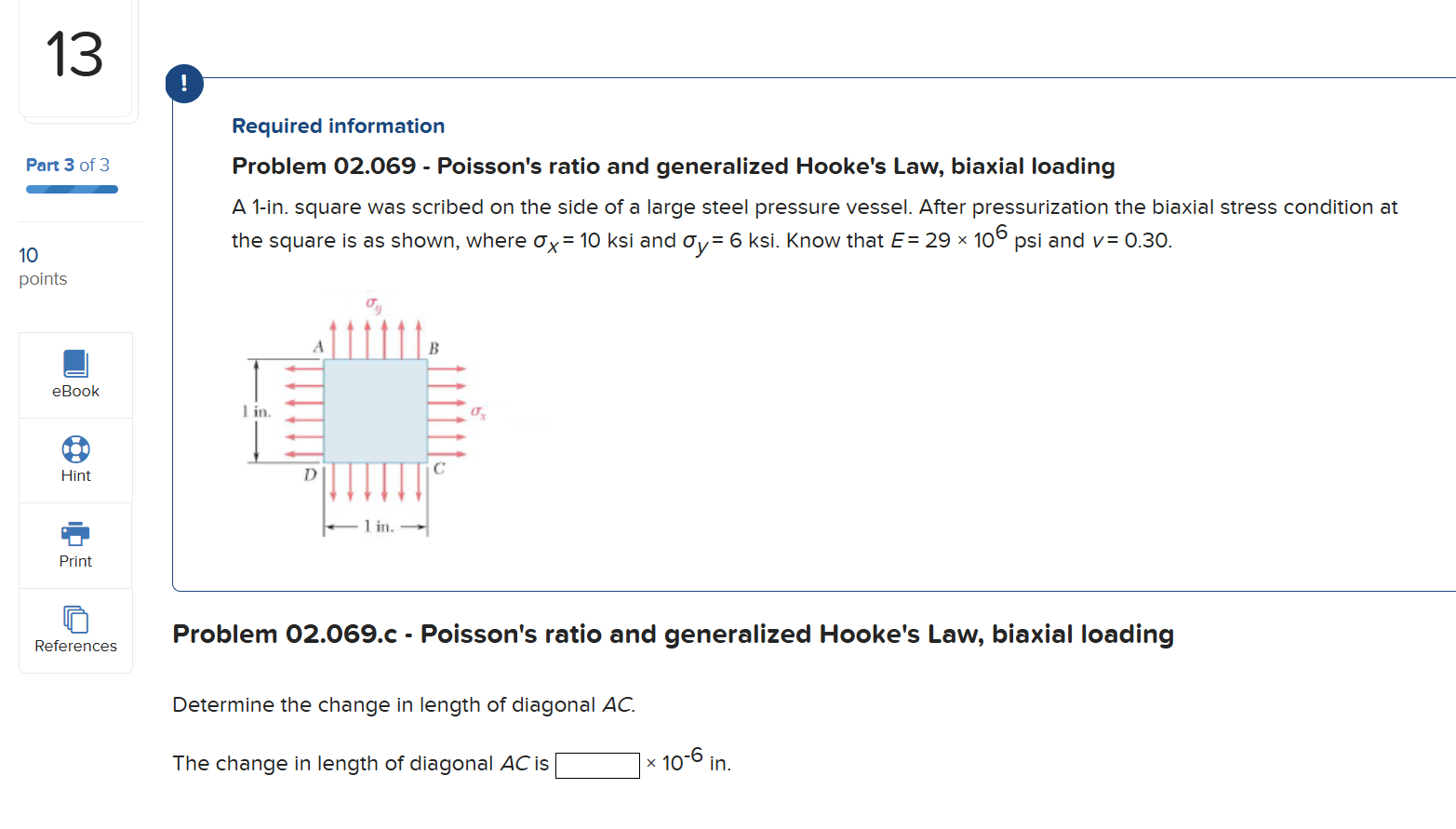 Solved Required informationProblem 02.069 - ﻿Poisson's ratio | Chegg.com