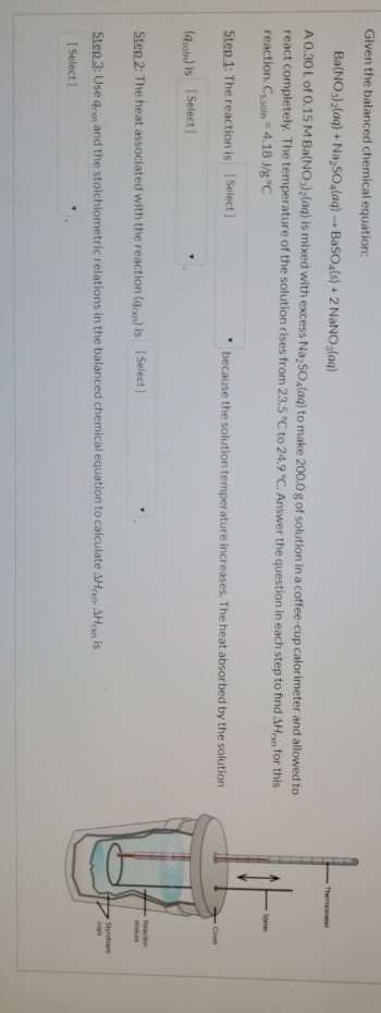 Solved Given the balanced chemical equation: Ba(NO3)2(aq) + | Chegg.com
