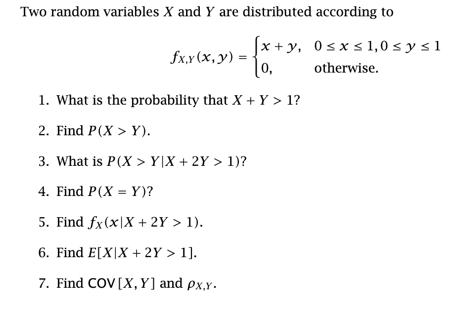 Solved Two Random Variables X And Y Are Distributed