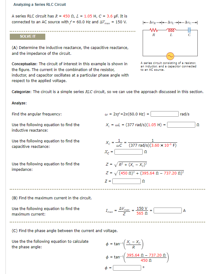 Solved Analyzing a Series RLC Circuit A series RLC circuit | Chegg.com