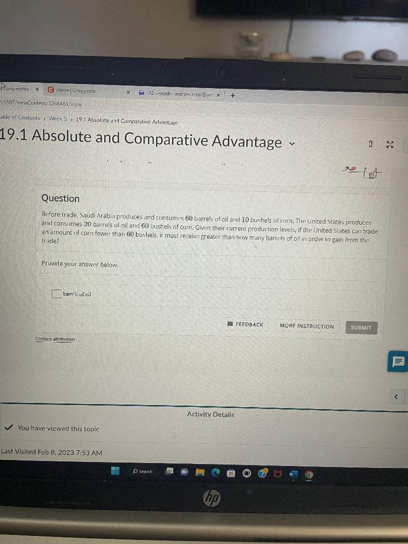 Solved 9.1 Absolute and Comparative Advantage Question | Chegg.com