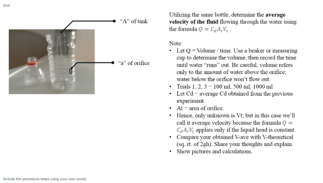 1st: determine the "A" of tank 2A(/h1 - 2) Using the | Chegg.com