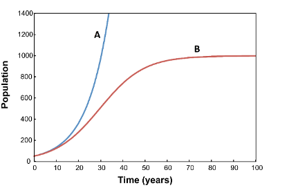 Solved 1. Examine the graph. (4) a) What type of growth is | Chegg.com