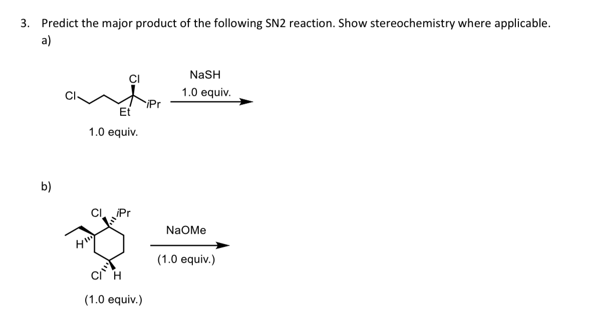 Solved Predict the major product of the following SN2 | Chegg.com