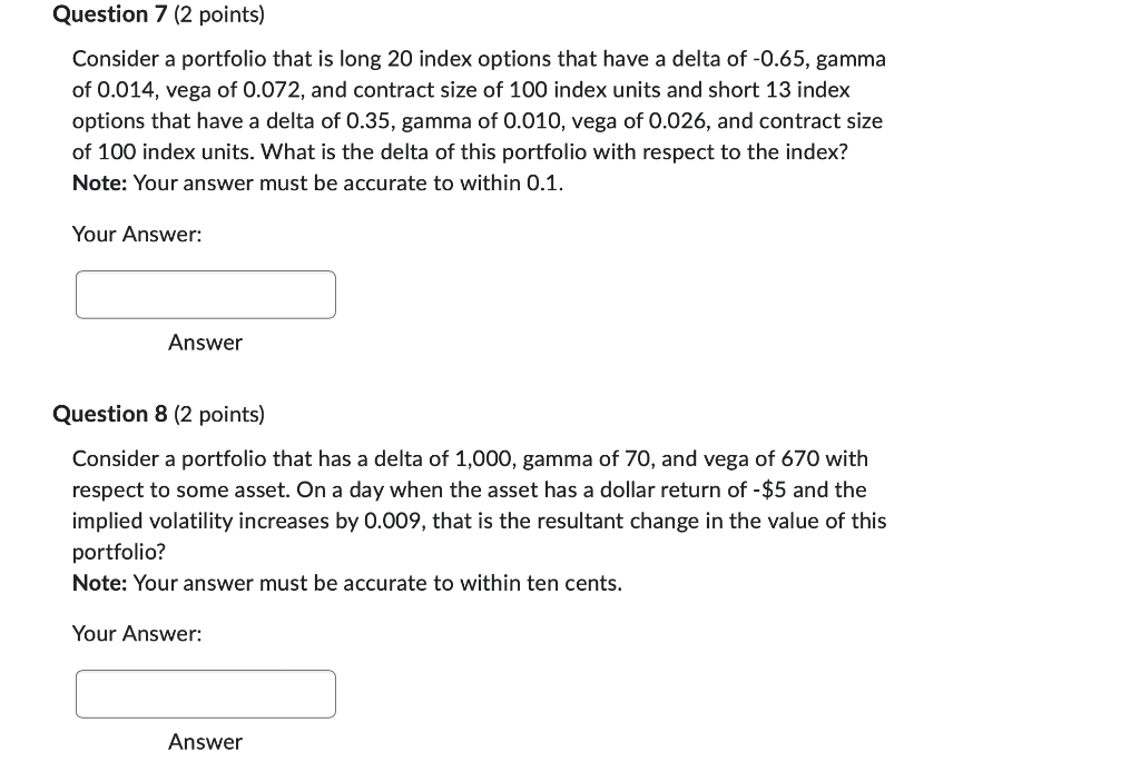 Solved Consider a long position of 18 index futures that | Chegg.com