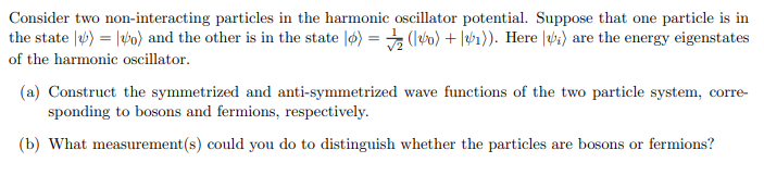 Consider two non-interacting particles in the | Chegg.com