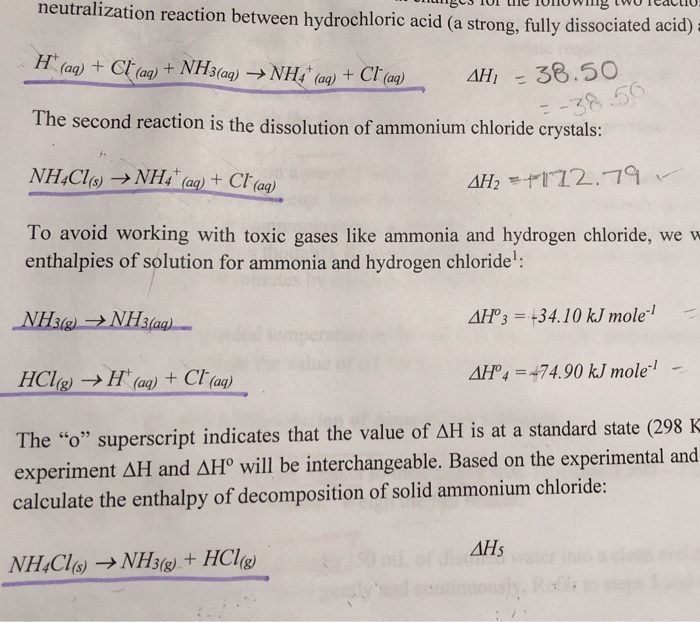 Solved neutralization reaction between hydrochloric acid (a | Chegg.com