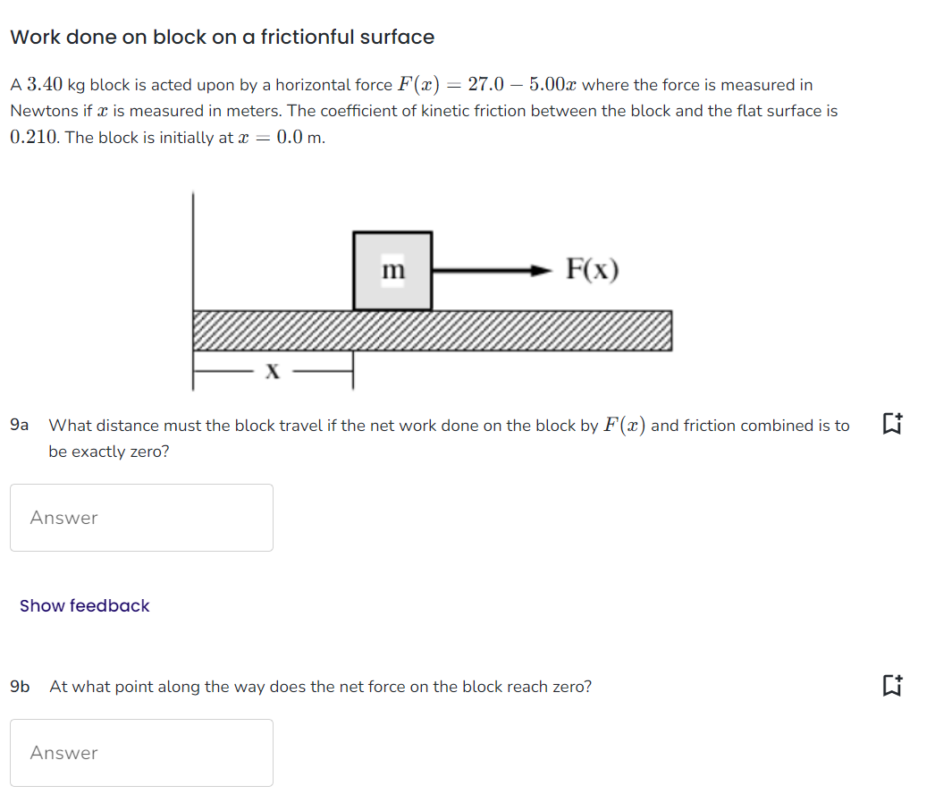 Solved Work done on block on a frictionful surface A 3.40 kg | Chegg.com