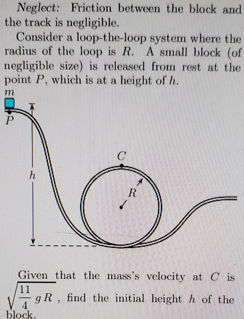 Solved Neglect: Friction between the block and the track is | Chegg.com