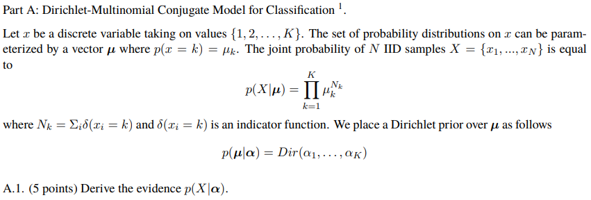 Solved Part A: Dirichlet-Multinomial Conjugate Model for | Chegg.com
