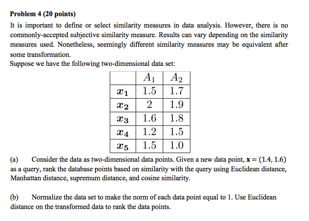 Solved Problem 4 (20 points) It is important to define or | Chegg.com