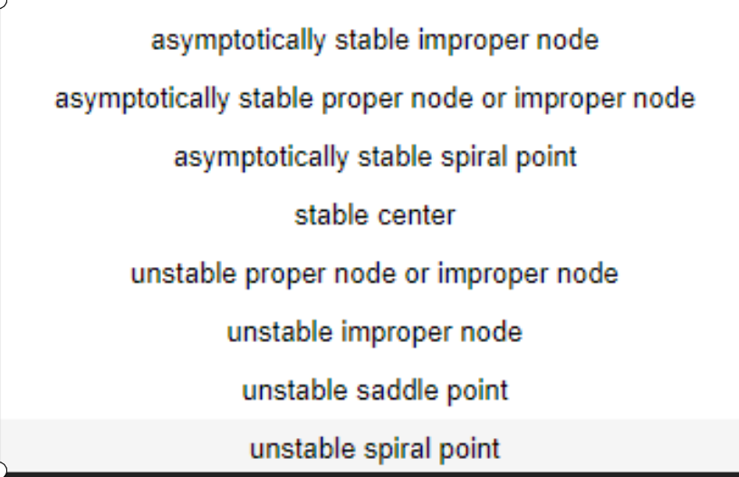 Solved Classify the critical point at the origin of the | Chegg.com