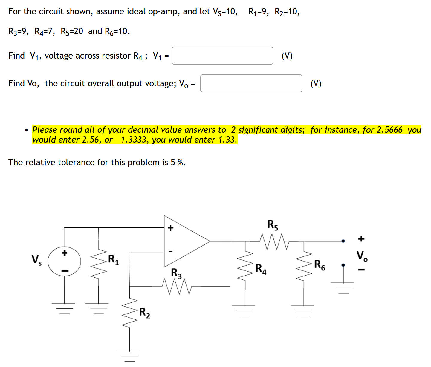 Solved For the circuit shown, assume ideal op-amp, and let | Chegg.com