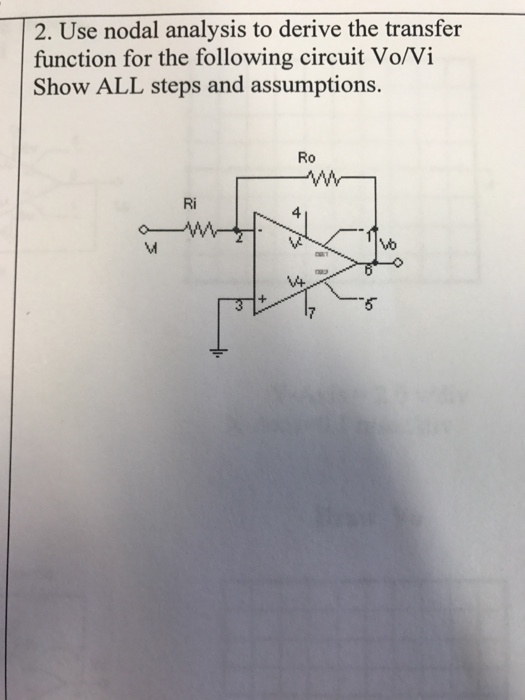 Use nodal analysis to derive the transfer function | Chegg.com