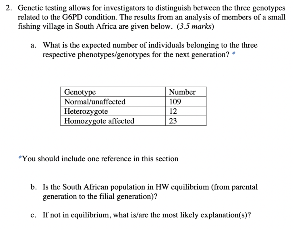 Solved Genetic testing allows for investigators to | Chegg.com