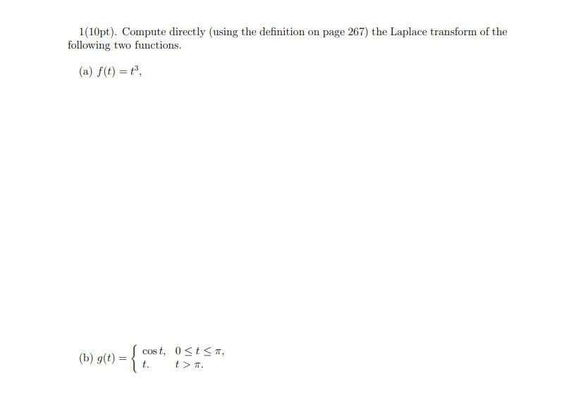 Solved 1(10pt). Compute directly (using the definition on | Chegg.com