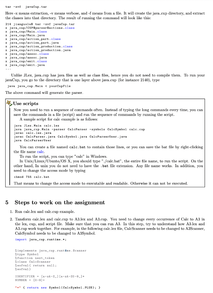 Solved Java Lex Specificaiton //transform the following to | Chegg.com