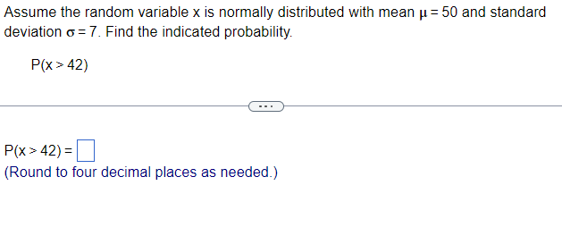 Solved Assume the random variable x is normally distributed | Chegg.com
