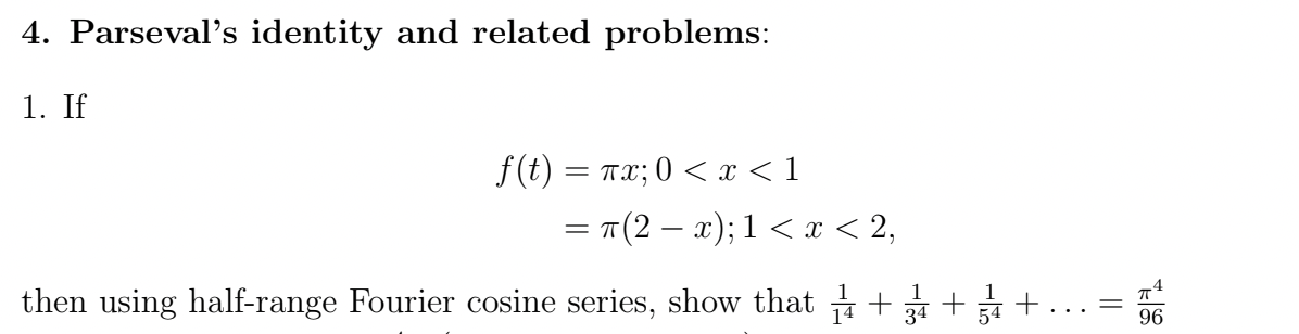 Solved 4. Parseval's identity and related problems: 1. If | Chegg.com