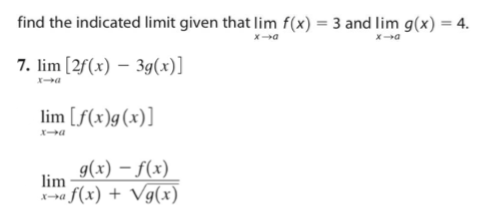 Solved find the indicated limit given that lim f(x) -3 and | Chegg.com